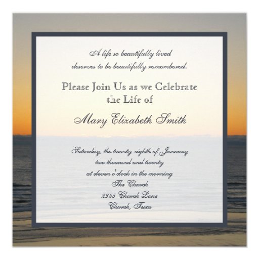 Celebration Of Life Invitation Zazzle