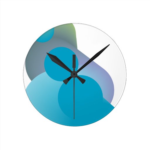 Funky Blue Modern Design Wall Clocks Zazzle