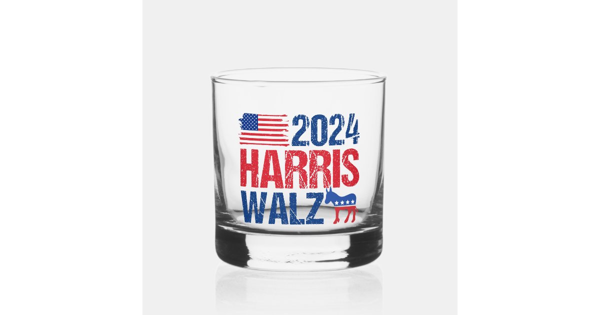2024 Harris Walz Democrat Donkey Election Whiskey Glass | Zazzle.co.nz