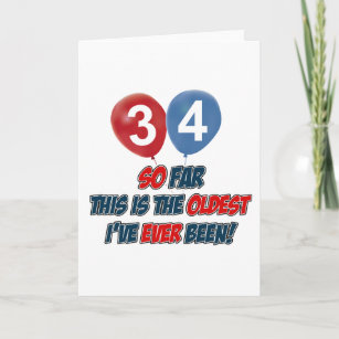 34th Birthday Cards | Zazzle.co.nz