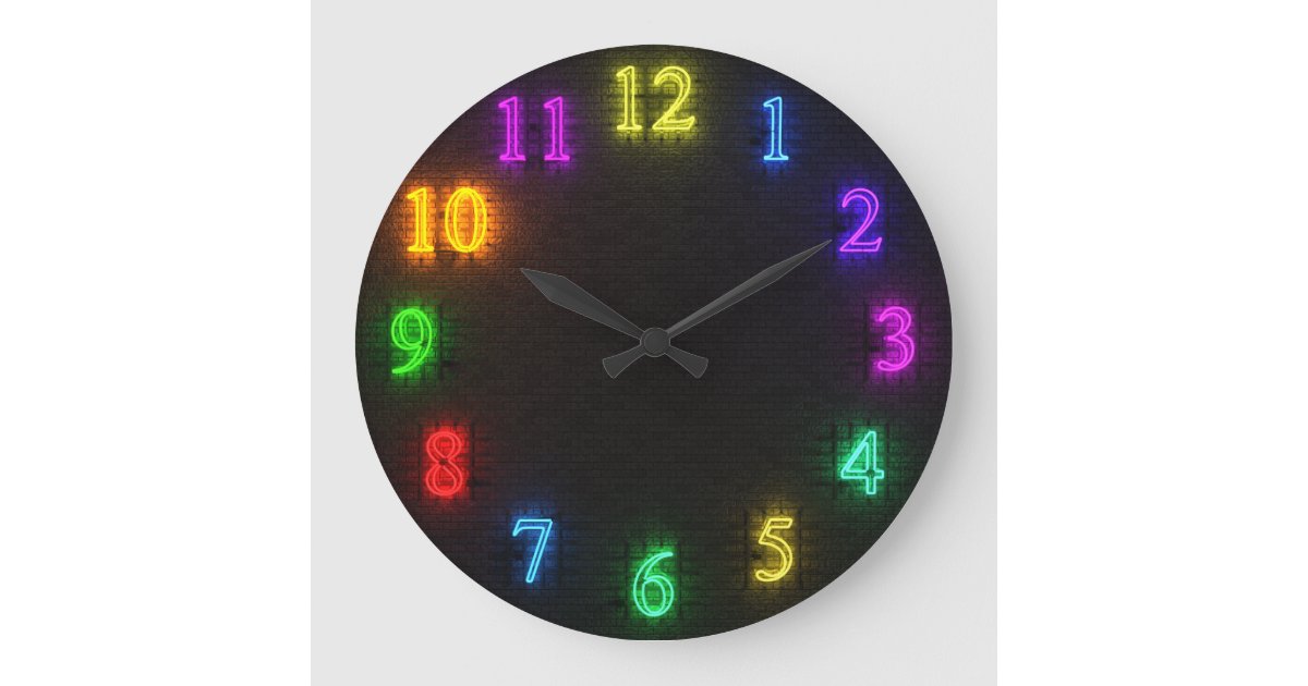 3D Multi-Colour Neon Clock | Zazzle.co.nz