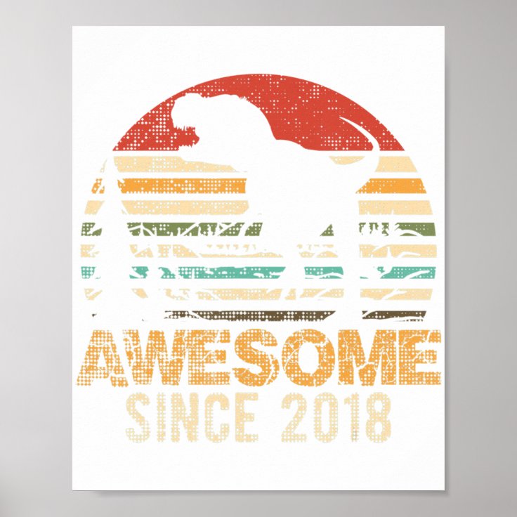 3rd Birthday Dinosaur 3 Year Old Boy Awesome Since Poster | Zazzle.co.nz