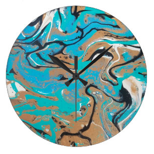 Abstract Painting Blue Wall Clocks | Zazzle.co.nz