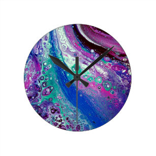 Abstract Painting Blue Wall Clocks | Zazzle.co.nz