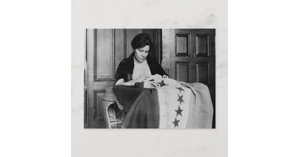 Alice Paul, Sewing Suffrage Flag, 1910s Postcard | Zazzle.co.nz