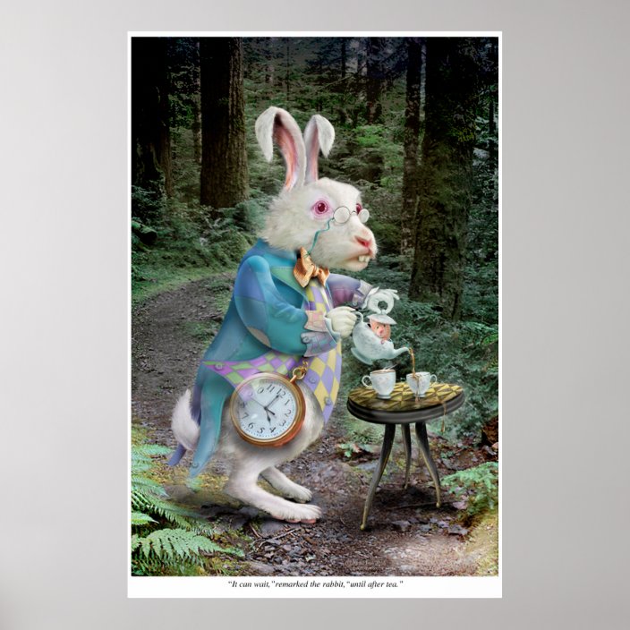 Alice's White Rabbit Poster | Zazzle.co.nz