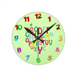 Alphabet Wall Clocks | Zazzle.co.nz