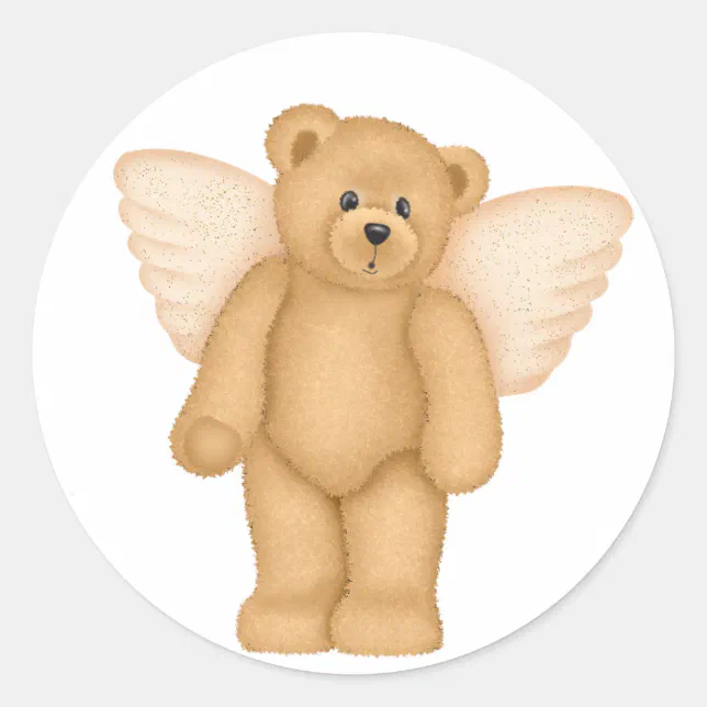 Angel Teddy Bear 4 Stickers | Zazzle.co.nz