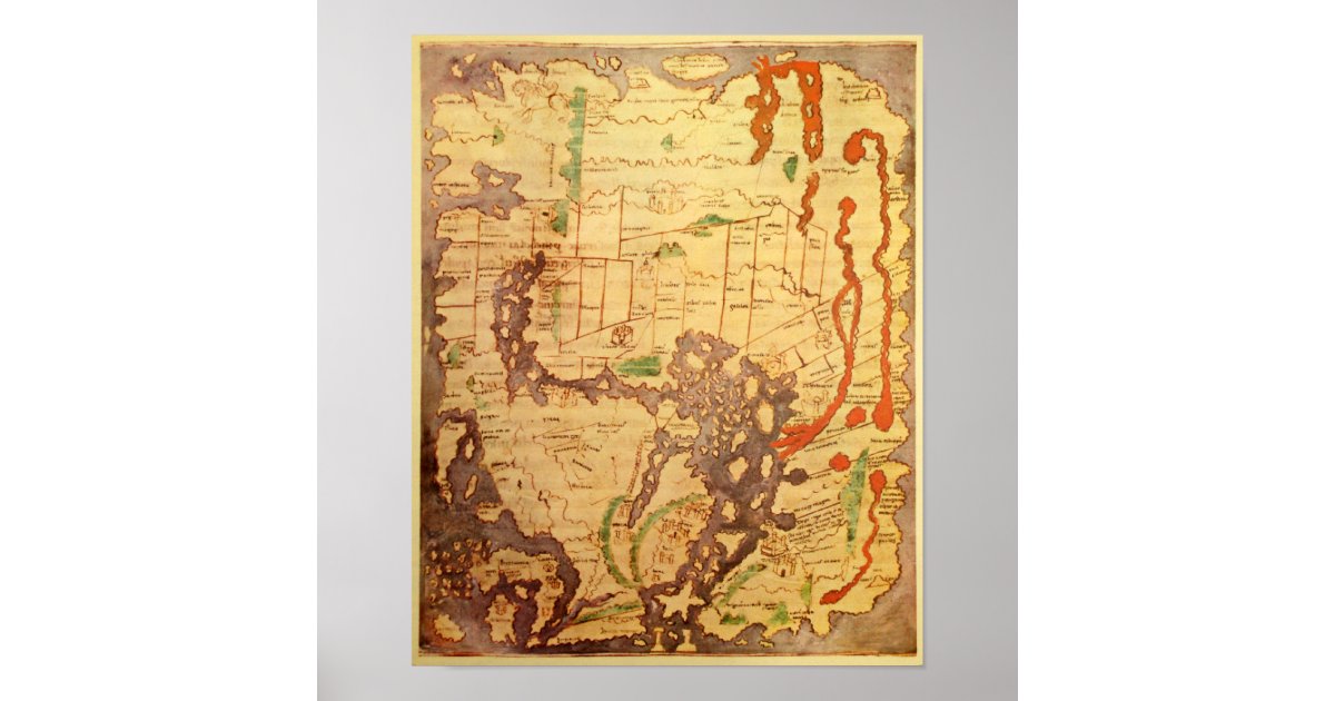 Anglo Saxon World Map Poster | Zazzle.co.nz