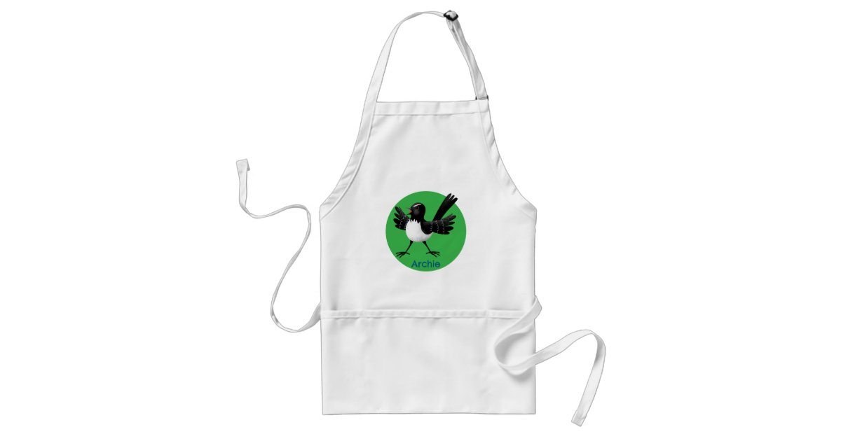 Australian Willie Wagtail cartoon personalised Standard Apron | Zazzle ...
