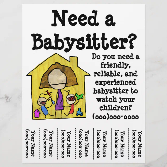Babysitter Flyer | Zazzle.co.nz