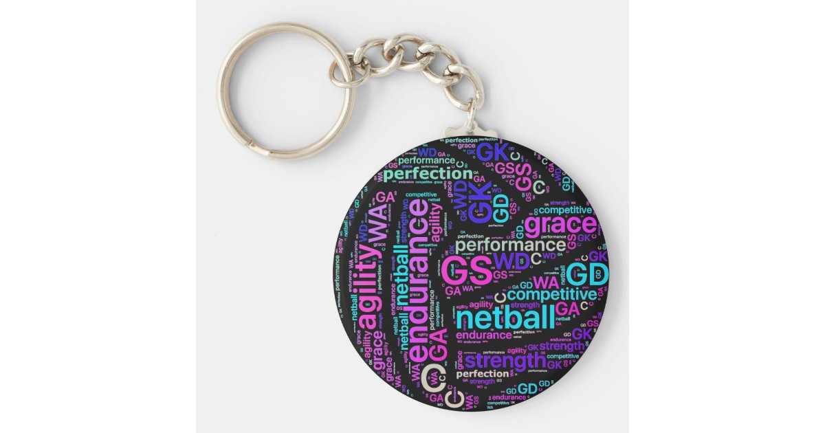 Ball Design Inspirational Netball Key Ring | Zazzle.co.nz