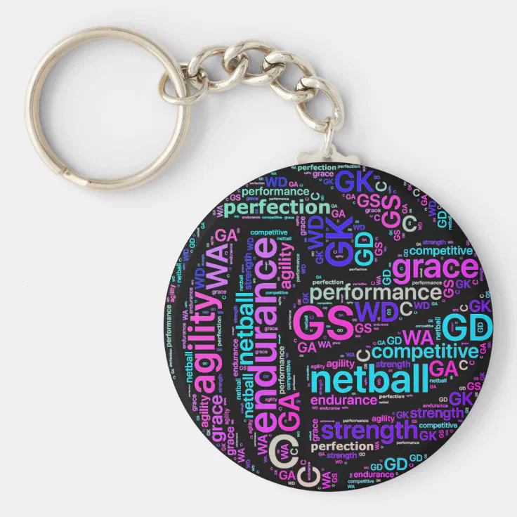 Ball Design Inspirational Netball Key Ring | Zazzle.co.nz