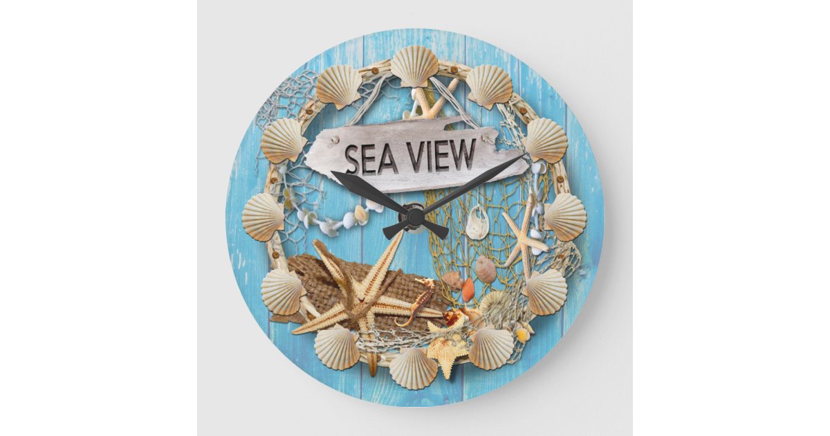 Beach, Sea View, Beach Themed Large Clock | Zazzle.co.nz