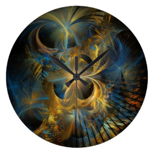 Abstract Painting Blue Wall Clocks | Zazzle.co.nz