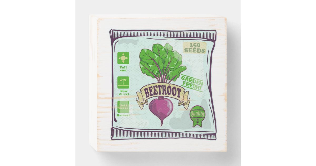 Beetroot seeds packet vegetables wooden box sign | Zazzle.co.nz