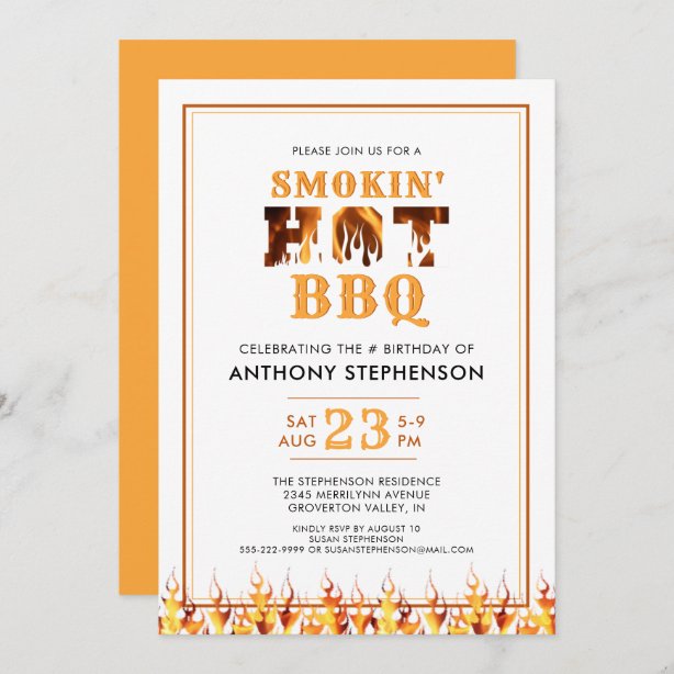 Funny Bbq Birthday Invitations | Zazzle.co.nz