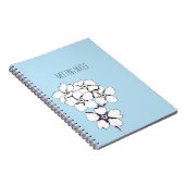 Black, White, Blue Forget-me-not illustrated Notebook | Zazzle.co.nz