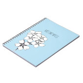 Black, White, Blue Forget-me-not illustrated Notebook | Zazzle.co.nz