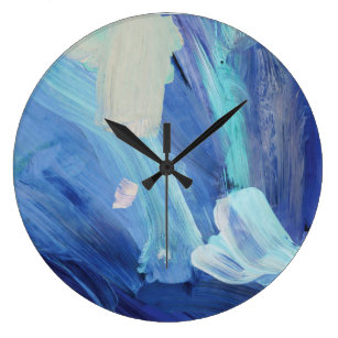 Abstract Painting Blue Wall Clocks | Zazzle.co.nz