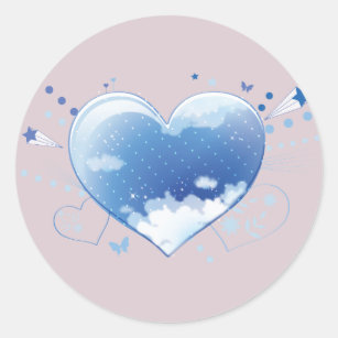 Blue Love Kiss Stickers | Zazzle NZ
