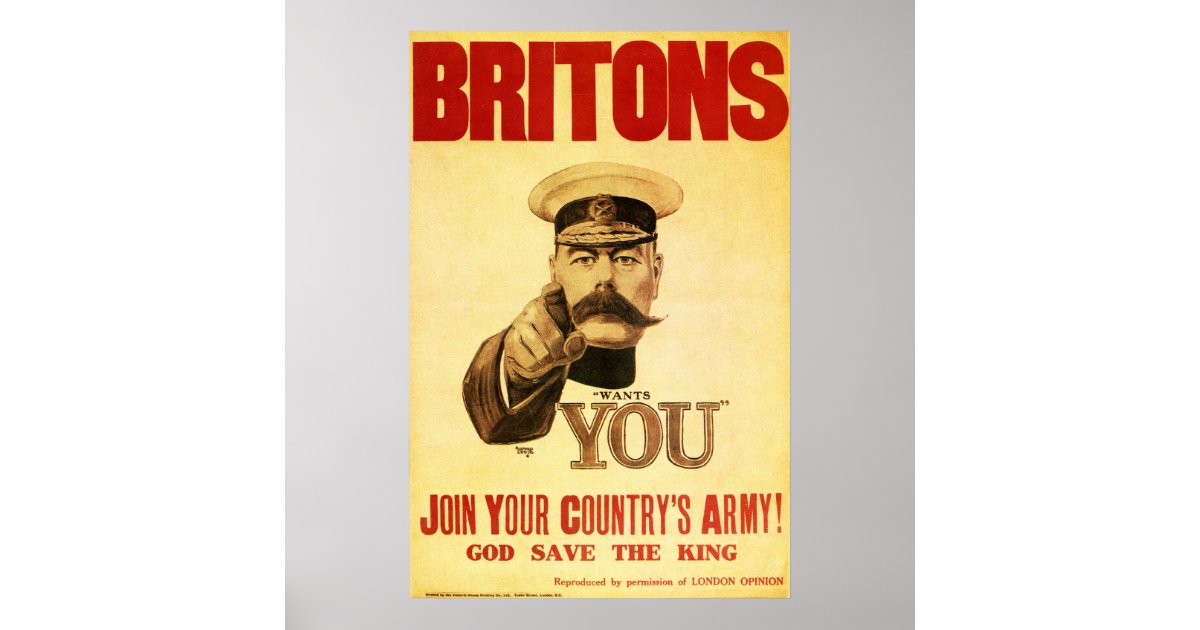 Britons Wants You, Lord kitchener Poster | Zazzle.co.nz