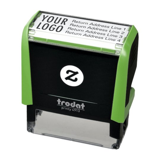Business Return Address with Logo Custom Self-inking Stamp | Zazzle.co.nz