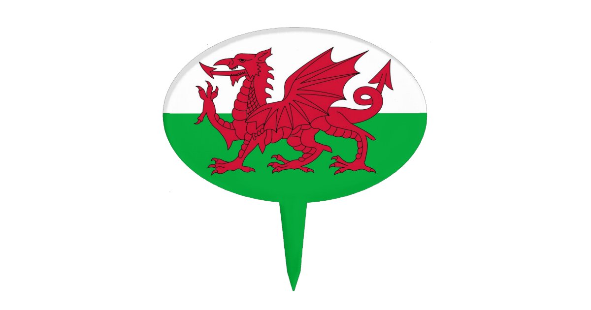Cake Topper with Flag of Wales | Zazzle.co.nz