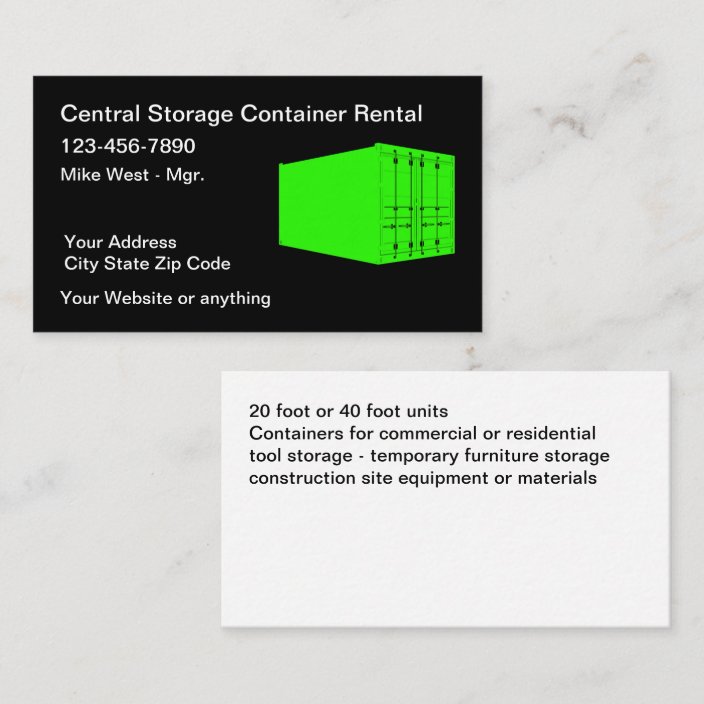 Cargo Container Storage Business Cards | Zazzle.co.nz