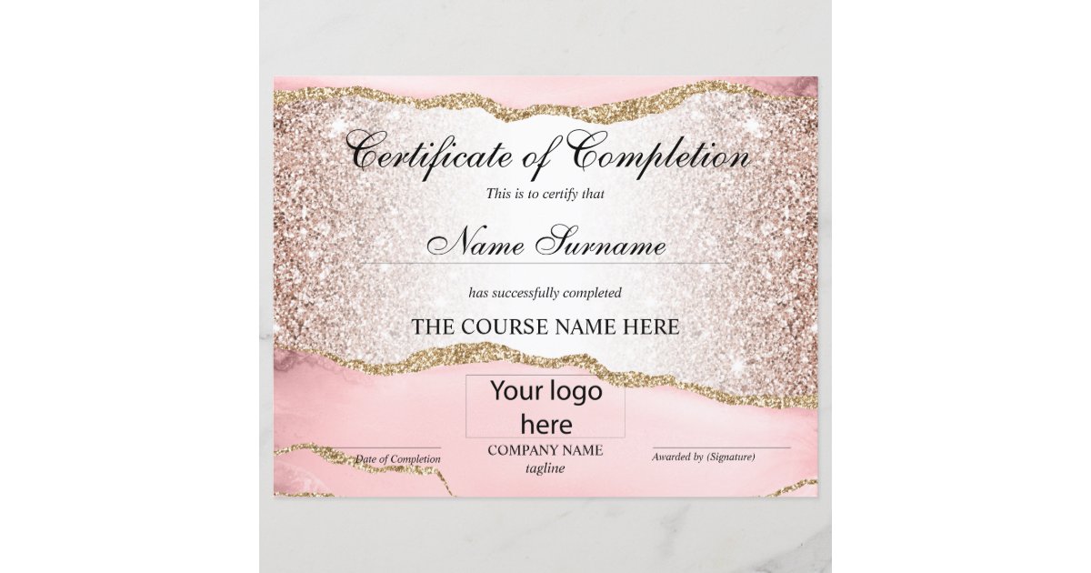 Certificate of Completion Course Completion logo | Zazzle.co.nz
