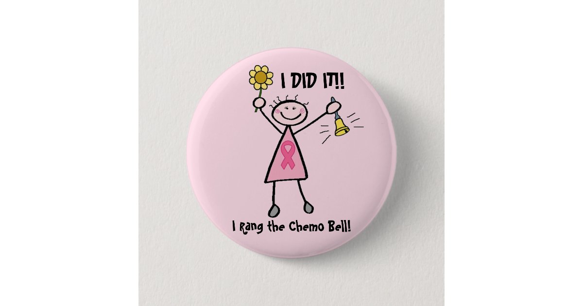 Chemo Bell - Pink Ribbon Breast Cancer 6 Cm Round Badge | Zazzle.co.nz