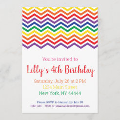 Rainbow Chevron Invitations | Zazzle NZ
