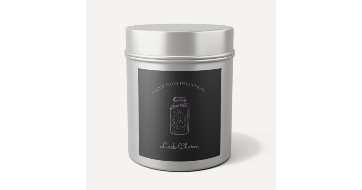 Chic Black Holographic Intention Candles Label | Zazzle.co.nz