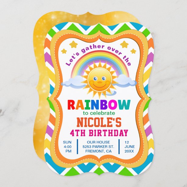 Rainbow Chevron Invitations | Zazzle NZ