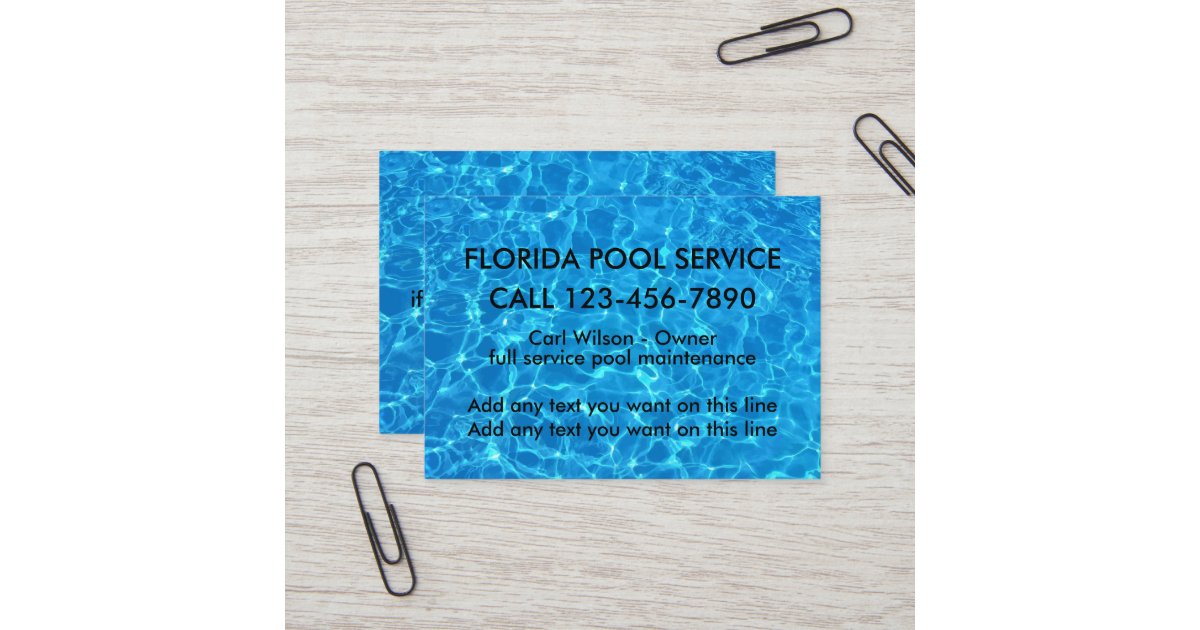 Cool Swimming Pool Service Business Card | Zazzle.co.nz