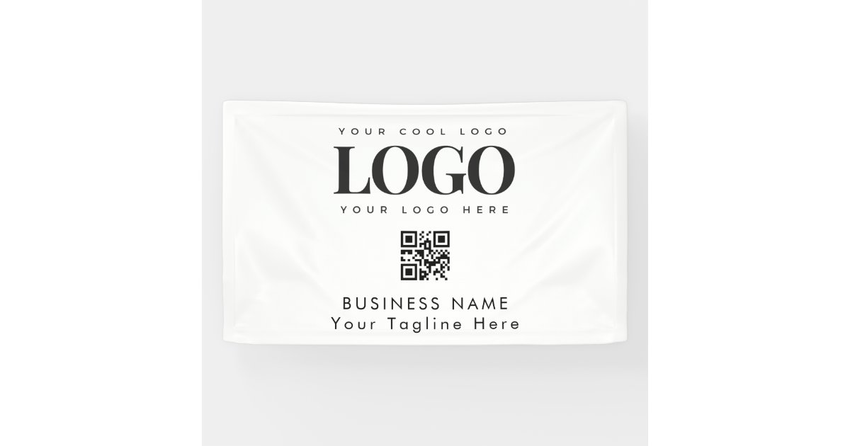 Custom Company Business Logo & Qr Code Corporate Banner | Zazzle.co.nz