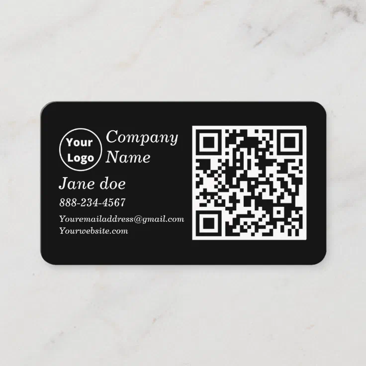 Custom logo with QR code and social media icons Bu Business Card ...