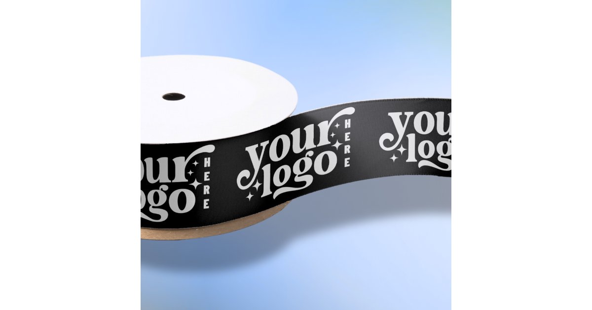 Custom Printed Company Logo Branded Gift Wrapping Satin Ribbon | Zazzle ...