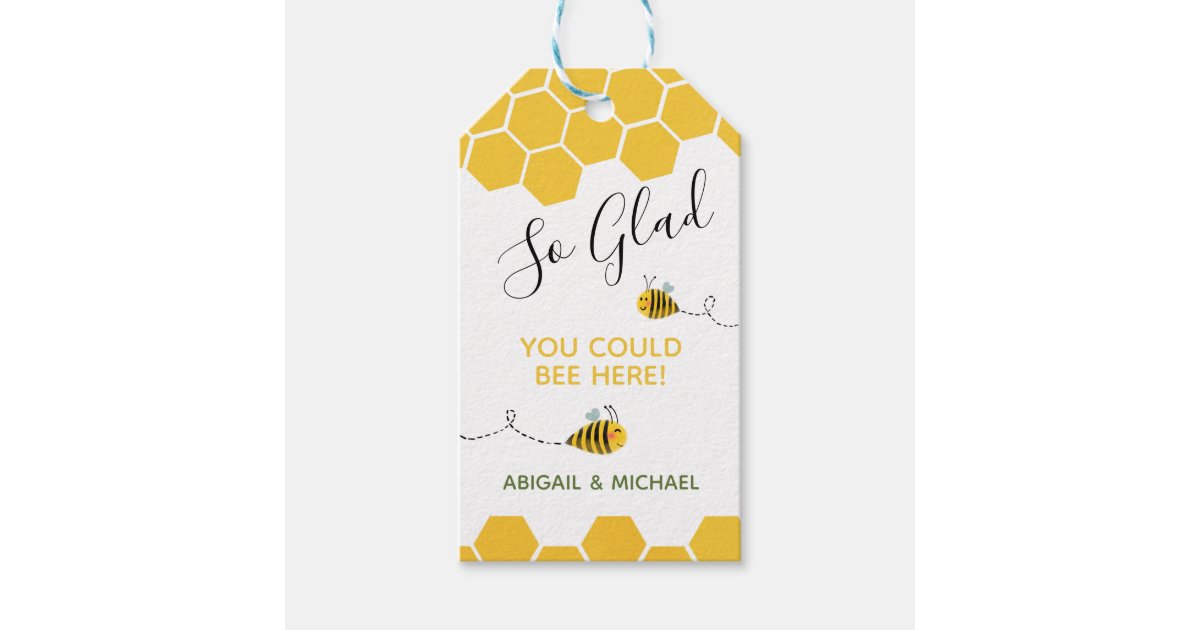 Cute Bee-Themed Thank You Party Favor Gift Tags | Zazzle.co.nz