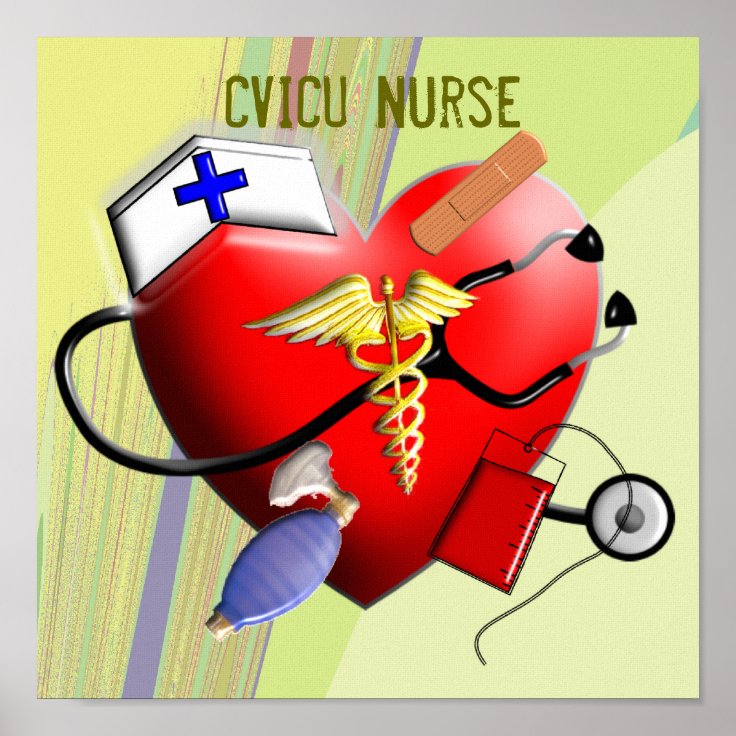 CVICU Nurse Canvas Art Poster | Zazzle.co.nz