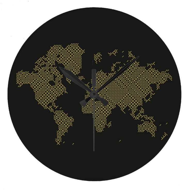 Digital World Map Large Clock | Zazzle.co.nz
