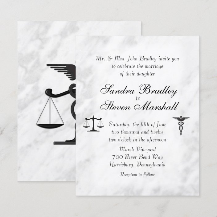 Doctor and Lawyer Wedding Invitation | Zazzle.co.nz