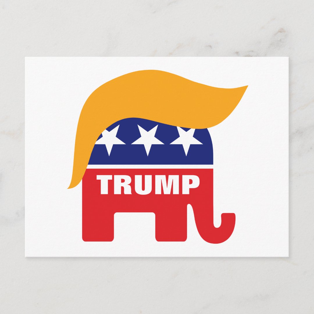 Donald Trump Hair GOP Elephant Logo Postcard | Zazzle.co.nz