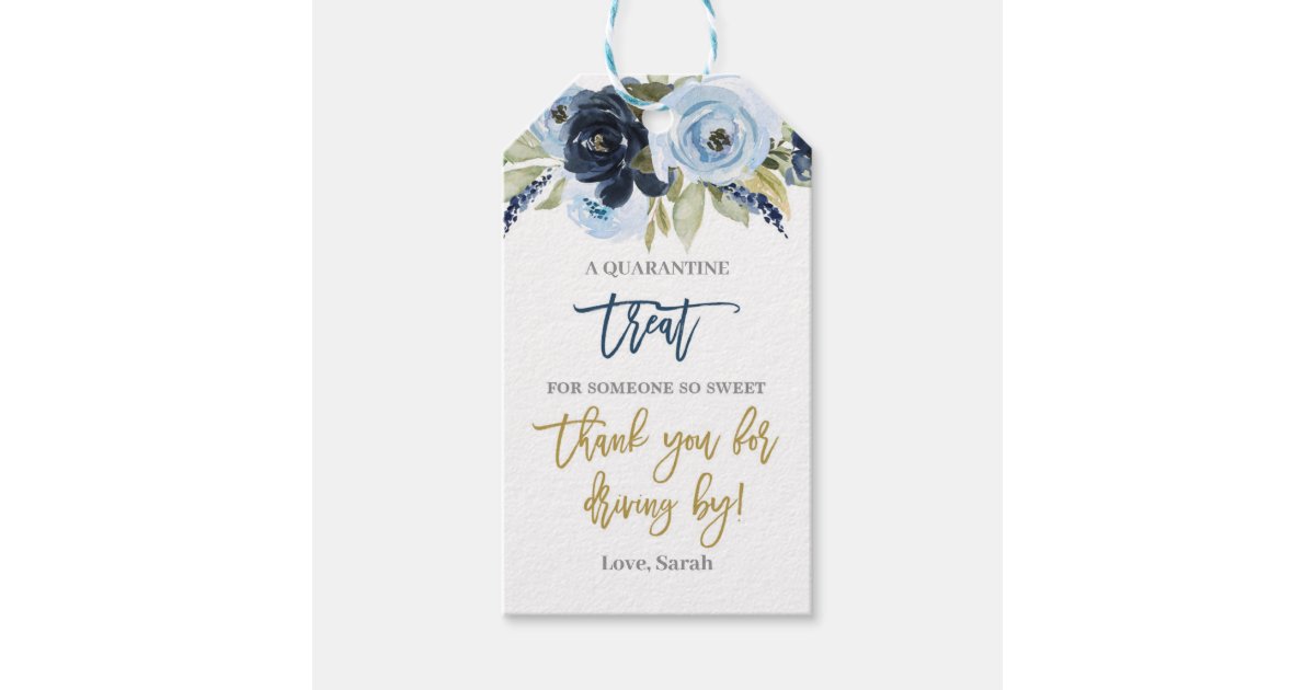 Drive by blue floral gift tags | Zazzle.co.nz