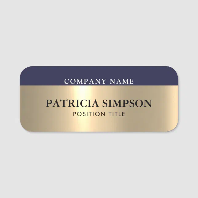 Elegant Gold & Dark Blue: A Unique & Eye-catching Name Tag | Zazzle.co.nz