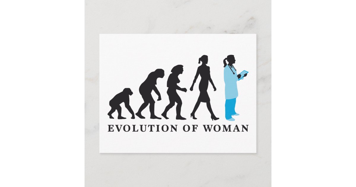 evolution of woman female doctor postcard | Zazzle.co.nz