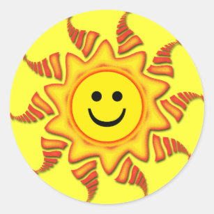 Happy Sun Faces Stickers | Zazzle NZ