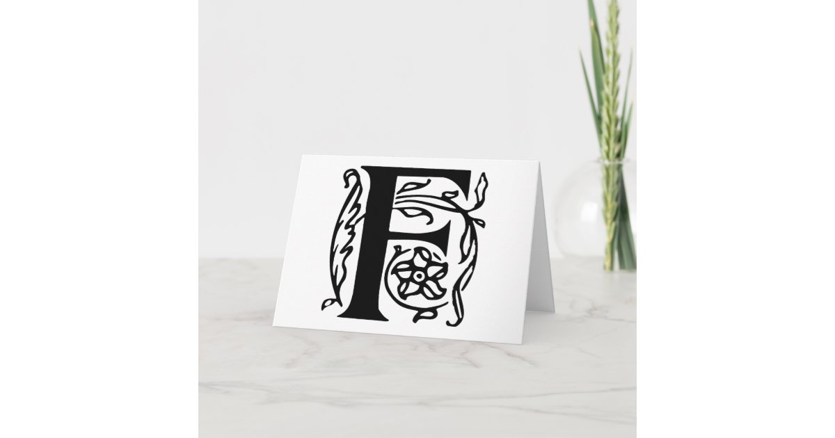 Fancy Letter F Note Card | Zazzle.co.nz