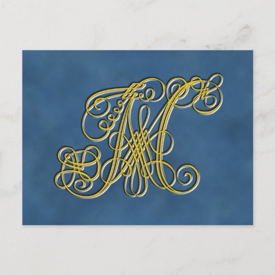 Fancy Royal Monogram Letter M Postcard | Zazzle.co.nz
