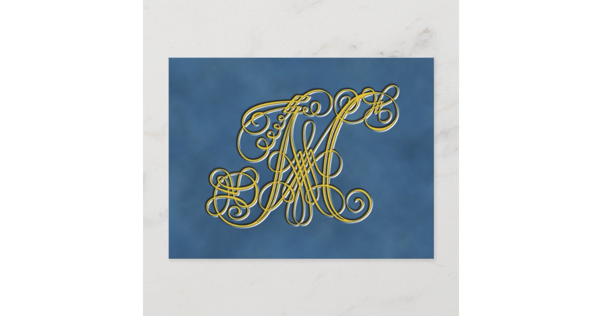 Fancy Royal Monogram Letter M Postcard | Zazzle.co.nz